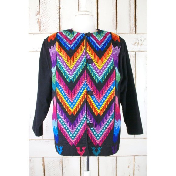 Jackets & Coats | Handmade Colorful Chevron Embroidered Vintage ...